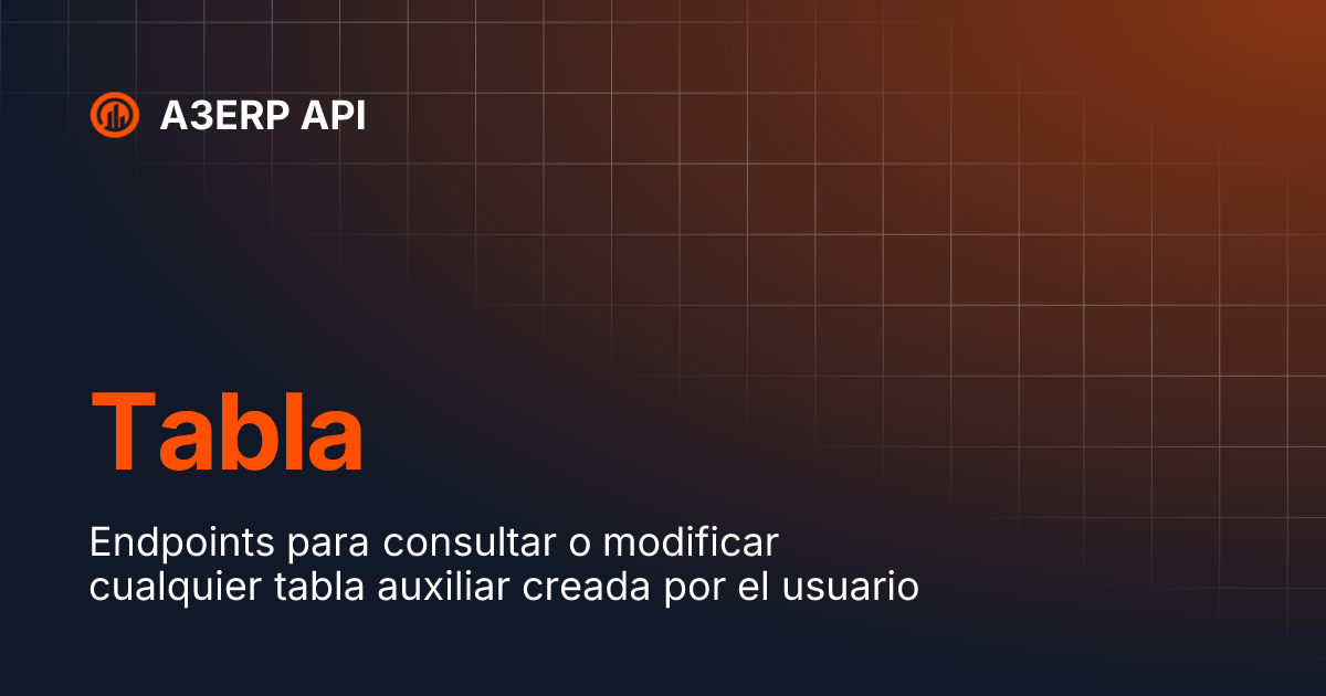 Tabla | A3ERP API